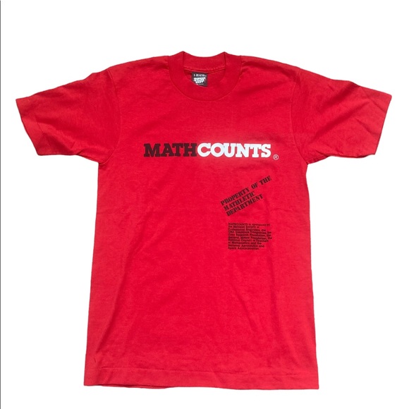 Shirts | Vintage Math Counts Red Single Stitch Tshirt Small 550 | Poshmark